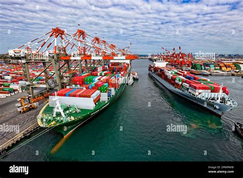 Super Post Panamax Container Ship Loading Port Of Elizabeth Newark