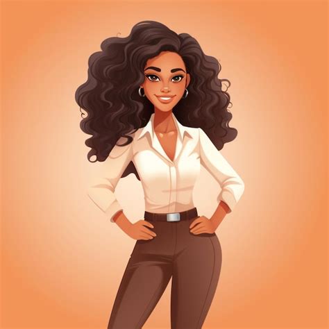Premium Ai Image Vector Art Of A Successful Brown Skin Businesswoman
