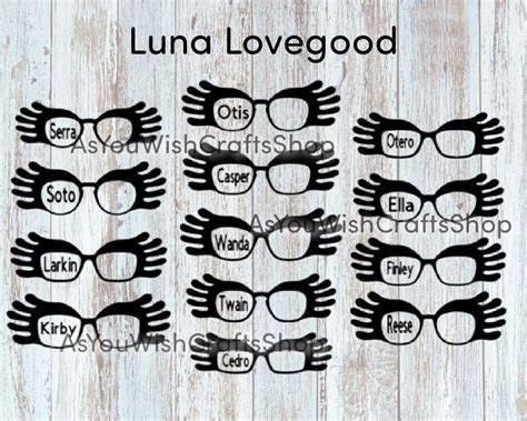 Pair Eyewear Compatible Luna Lovegood Hybrid Eyewear Topper Svg