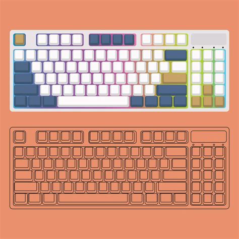 Gaming Keyboard Top View Isolated On Background Vector Illustration Eps 35561299 Vector Art At