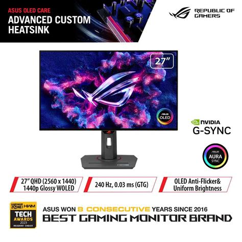 Asus Rog Strix Oled Xg27aqdmg Gaming Monitor ― 27 Inch 1440p Glossy