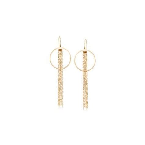 Ross Simons Italian 14kt Yellow Gold Drop Hoop And Tassel Earrings