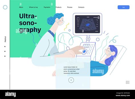 Medical Tests Illustration Ultrasound Modern Flat Vector Concept