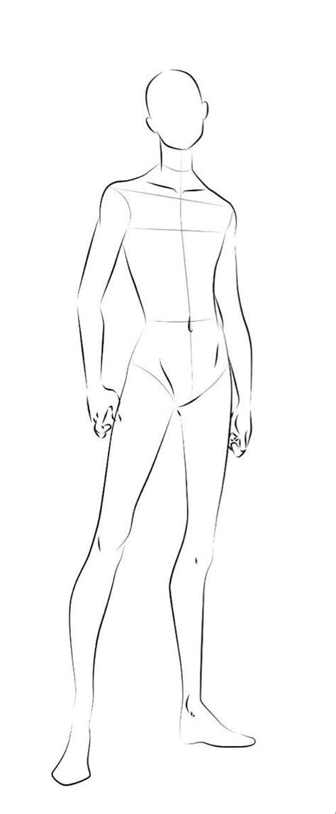 Croqui Masculino Pose “herói” Figurin De Hombre Plantilla Para Diseño De Moda Maniquies Dibujo