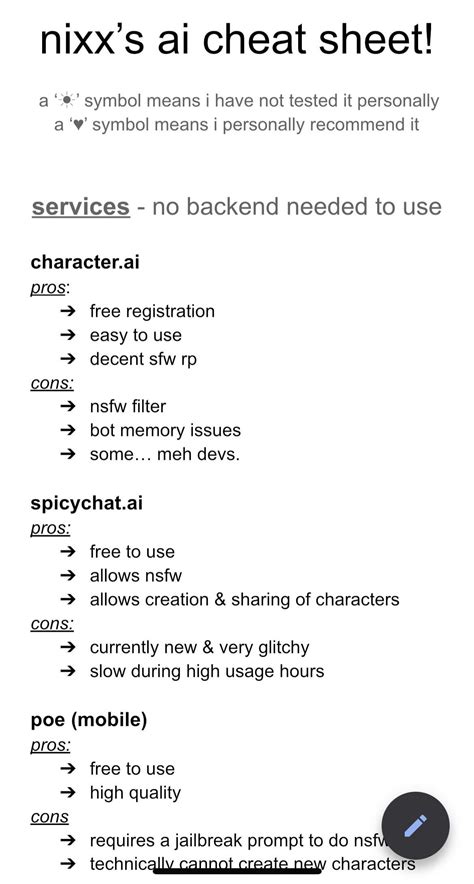 Update Im Making A List Of Different Ai Services You Can Use R