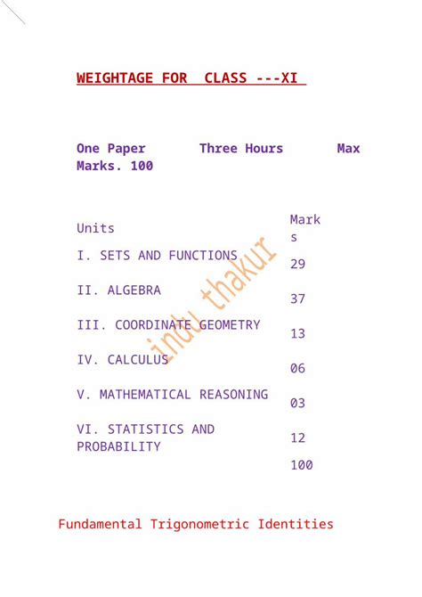 Docx Trigonometry For Class Xi Dokumen Tips