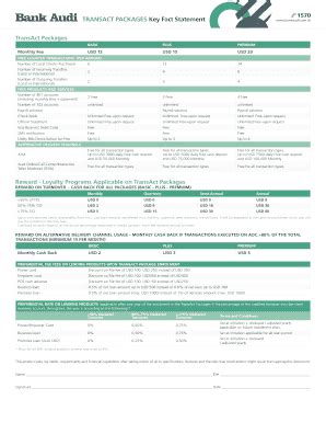 Fillable Online TRANSACT PACKAGES Key Fact Statement Fax Email Print PdfFiller