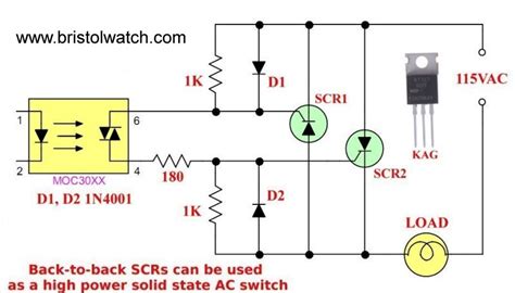 Silicon Controlled Rectifiers Connected As A Power Triac