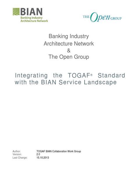 Wp Togaf Bian Version 2 1 Final1 1 Pdf Service Oriented