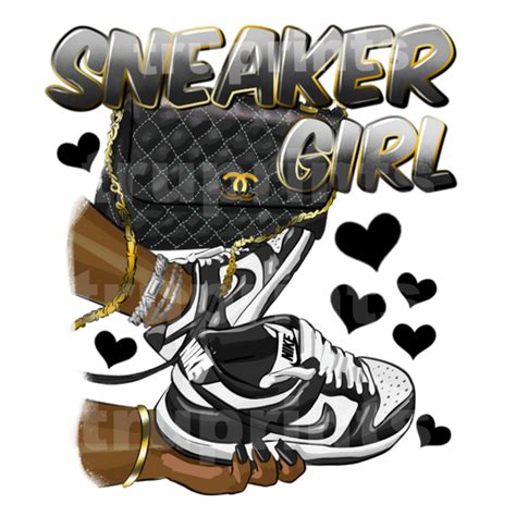 Sneaker Girl Black And White Transfer Truprints