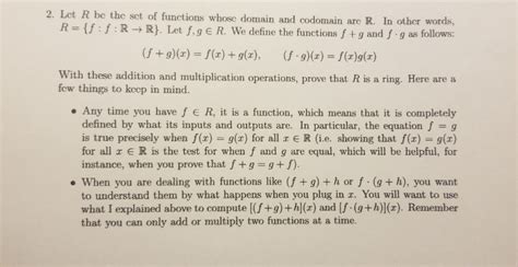 Solved 2 Let R Be The Set Of Functions Whosc Domain And