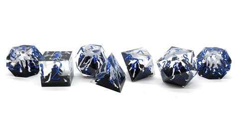 Dice Sharp Edged 7 Piece Dice Set Snowy Mountain Osd