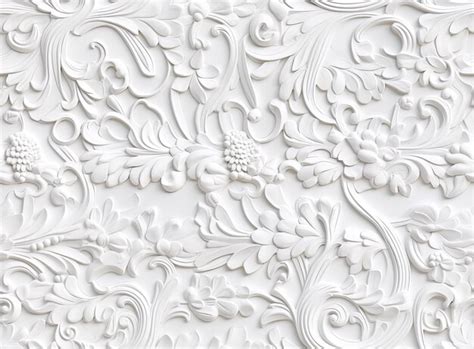 Premium Photo Gypsum Patterns Of White Flowers Gypsum Background