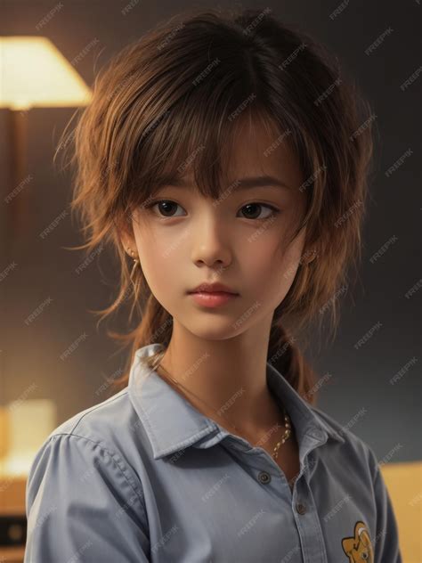 Premium Ai Image Portrait A Little Asian Beautiful Girl