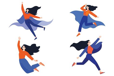 Hand Drawn Business Woman With Hero Cape In Flat Style 29375890 Vector