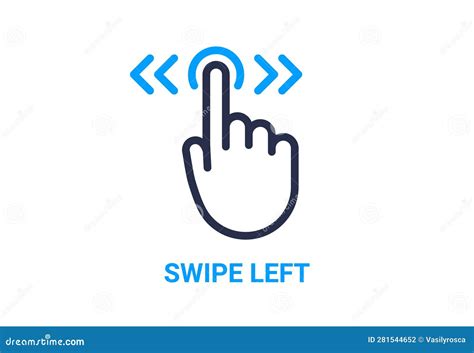 Swipe Hand Finger Vector Icon Drag Swipe Touch Arrow Tap Action Mobile