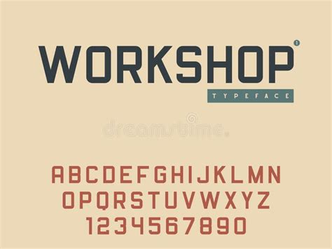 Vector Latin Uppercase Alphabet Letters And Numbers Stock Vector