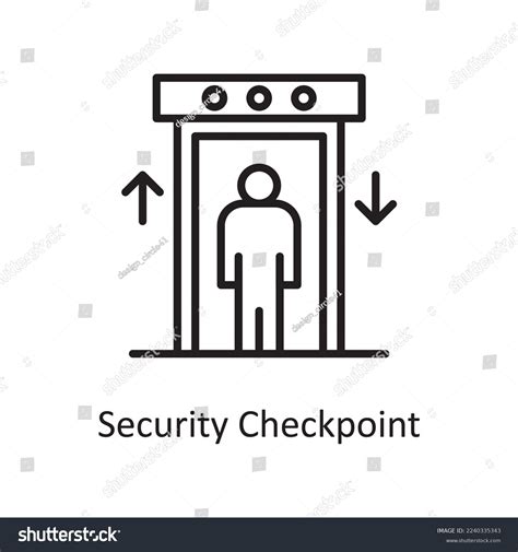 Security Checkpoint Vector Outline Icon Design Stock Vector Royalty Free Shutterstock