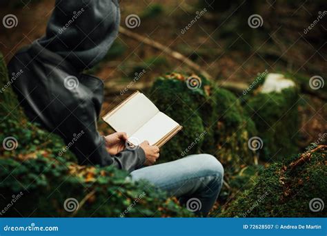 Reading In Nature Stock Image Image Of Landscape Freedom 72628507