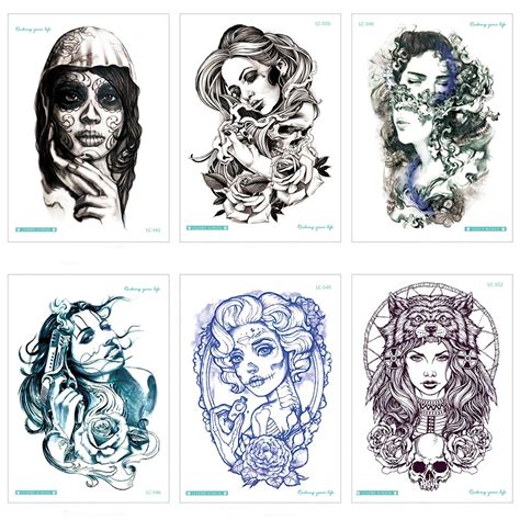 멀티 스타일 패셔너블 문신 컬러 큰 꽃 팔 문신 스티커 21x15cmcool Temporary Tattootemporary