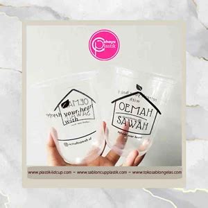 Jual Sablon Gelas Plastik 16 Oz Oval 8 Gram Tanpa Tutup KEMASAN CUSTOM