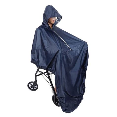Wheelchair Poncho Reflective Rain Coat Cover Waterproof Hooded Mobility