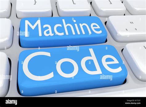 3d Illustration Of Computer Keyboard With The Script Machine Code On