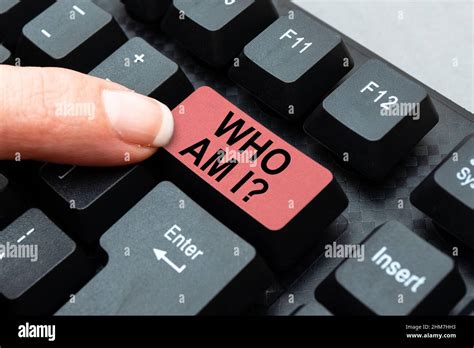 Text Showing Inspiration Who Am Iquestion Word Written On Who Am