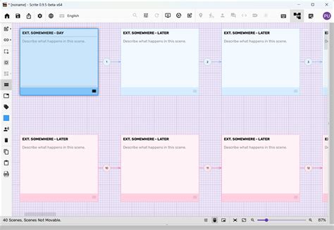 index card fields scrite