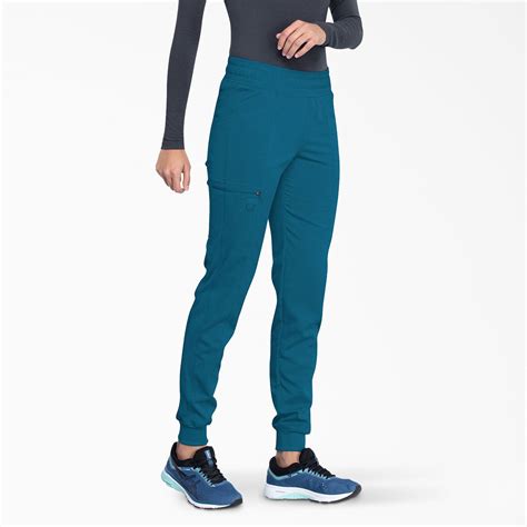 Womens Balance Mid Rise Jogger Scrub Pants Dickies Us Caribbean Blue Xl