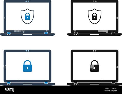 Computer Security Icon Set Flat Style Vector Eps Stock Vector Image And Art Alamy