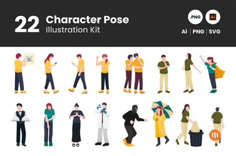 12 Gils Style Illustration Git Aset