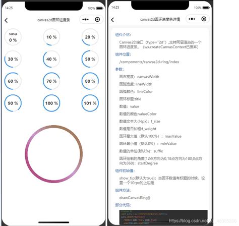 微信小程序canvas2d绘制圆环进度条组件微信 Component Canvas Type2d 绘图 Csdn博客