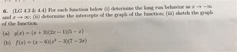 solved 6 lg 4 3 and 4 4 for each function below i