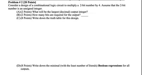 Solved Problem 2 20 Points Consider A Design Of A