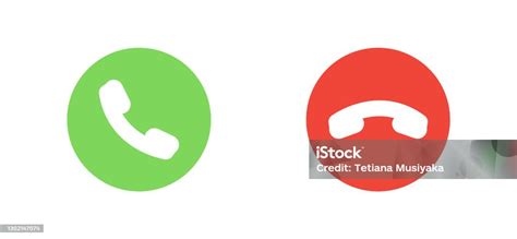 전화 통화 버튼을 응답하고 거절합니다 핸드셋 실루엣 아이콘이 있는 녹색 예 아니요 버튼 전화 통화 아이콘입니다 벡터 그림입니다 Eps 10 감소에 대한 스톡 벡터 아트 및