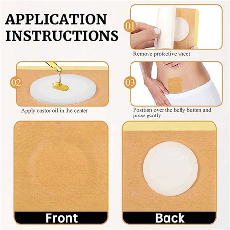 20 Disposable Castor Oil Packaging For Belly Button Patch Organic Self Adhesive Castor Oil
