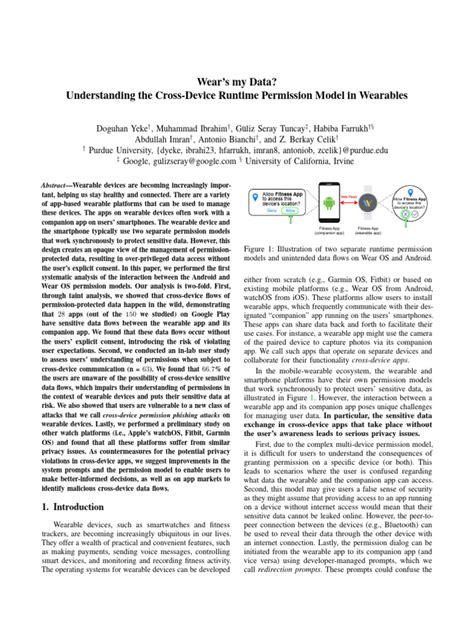 Wears My Data Understanding The Cross Device Runtime Permission Model