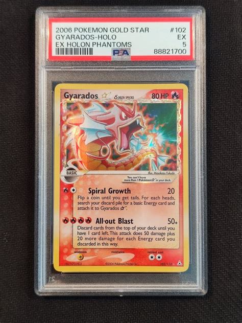 Pokémon Graded Card Psa 5 Gyarados Gold Star 102110 Ex Holon