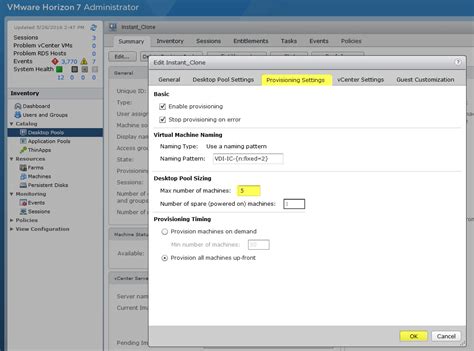 Vmware Horizon View 7 Instant Clone Desktop Pool Part 8