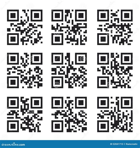 Qr Code Set Square Product Barcode Label Stock Vector Illustration Of Business Barcode 52041715