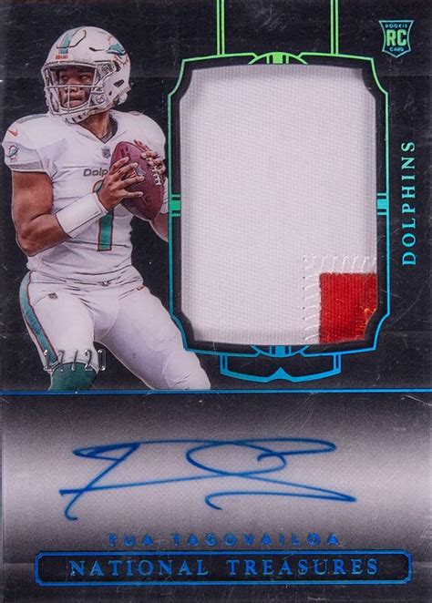 Tua Tagovailoa 2020 National Treasures Rookie Patch Auto Midnight