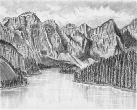 How To Draw Mountains Near A Beautiful Lake Let S Draw Today
