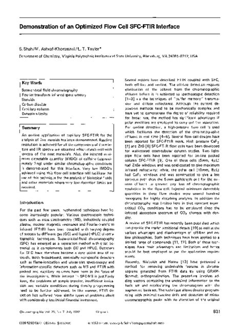 Pdf Demonstration Of An Optimized Flow Cell Sfc Ftir Interface M