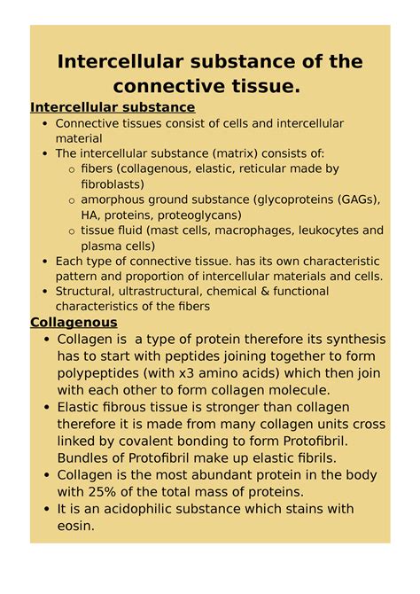 7 Intecellular Substance Of Ct Fibres Ground Substance Tissue Fluid