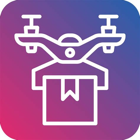 Estilo Del Icono De Entrega De Drones De Diseño Vectorial Vector Premium
