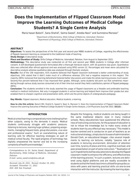 Pdf Does The Implementation Of Flipped Classroom Model Improve The Learning Outcomes Of