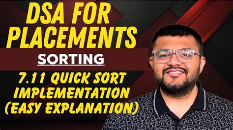 711 Quick Sort Algorithm Implementation Easy In Depth Explanation Dsa For Placements