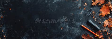 Back To School Concept Featuring School Supplies And A Bus Displayed On