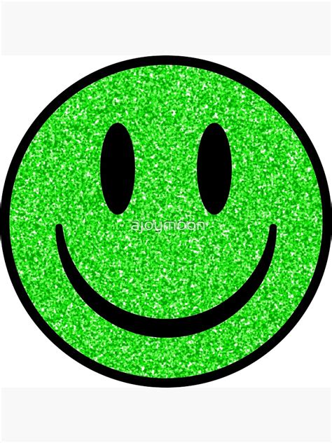 Glitter Green Smiley Face Poster For Sale By Ajoymoon Redbubble